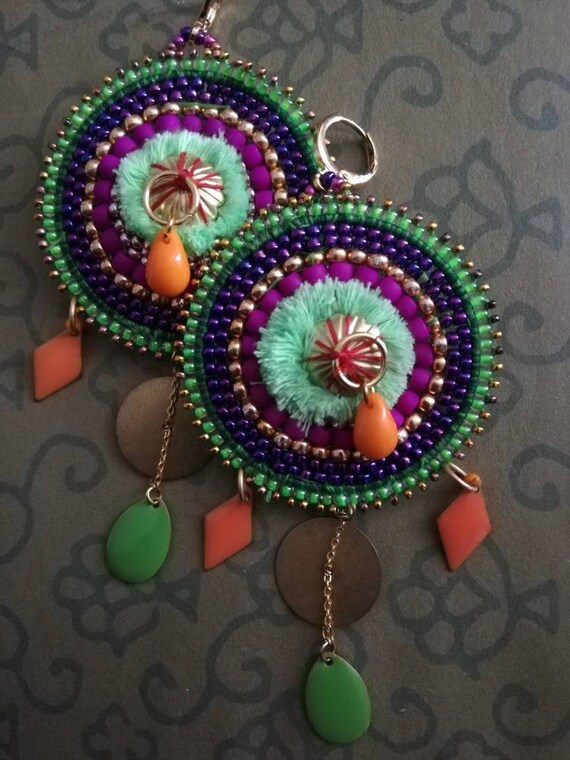 Very Beautiful Ethnic Creoles Colorful Green Creoles. - Etsy