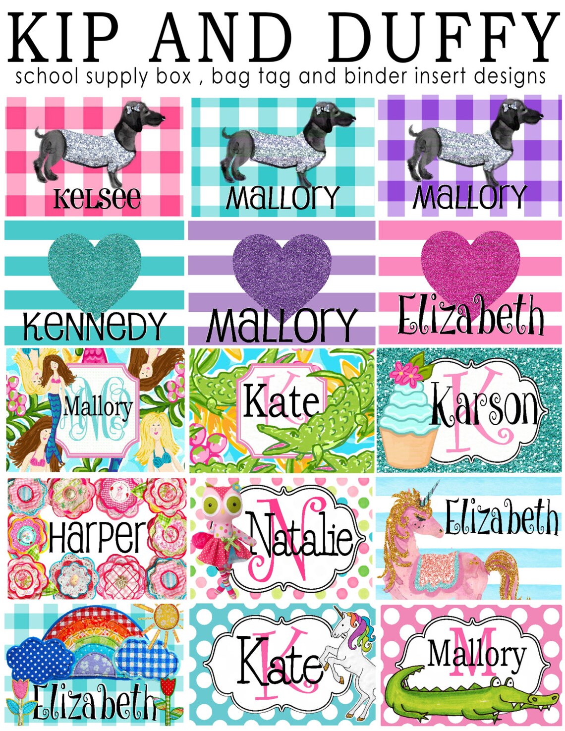 Bag Tags, Backpack Tags, Lunchbox Tags, Double Sided, Personalized - Etsy