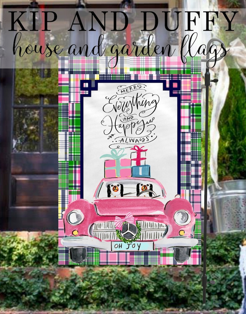 Preppy Christmas Staffordshires Madris House or Garden Flag | Etsy