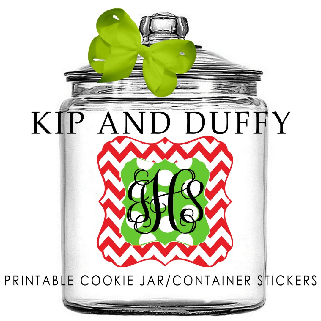 Printable Cookie Jar Stickers, Personalized Tailgating Decor ...
