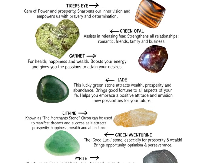 Prosperity Gemstone Gift Set of 8 | Good Business | Luck | Prosperity ...