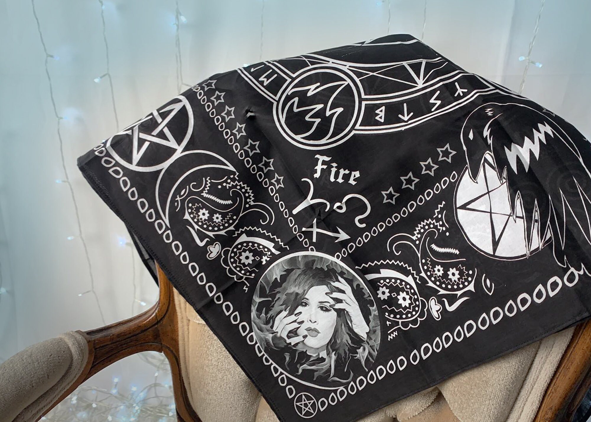 Bandana de brujería accesorios de moda de Wicca Pagan regalo | Etsy
