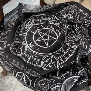 Witchcraft Bandana, Wicca Pagan Fashion Accessories, Goth Scarf Gift ...