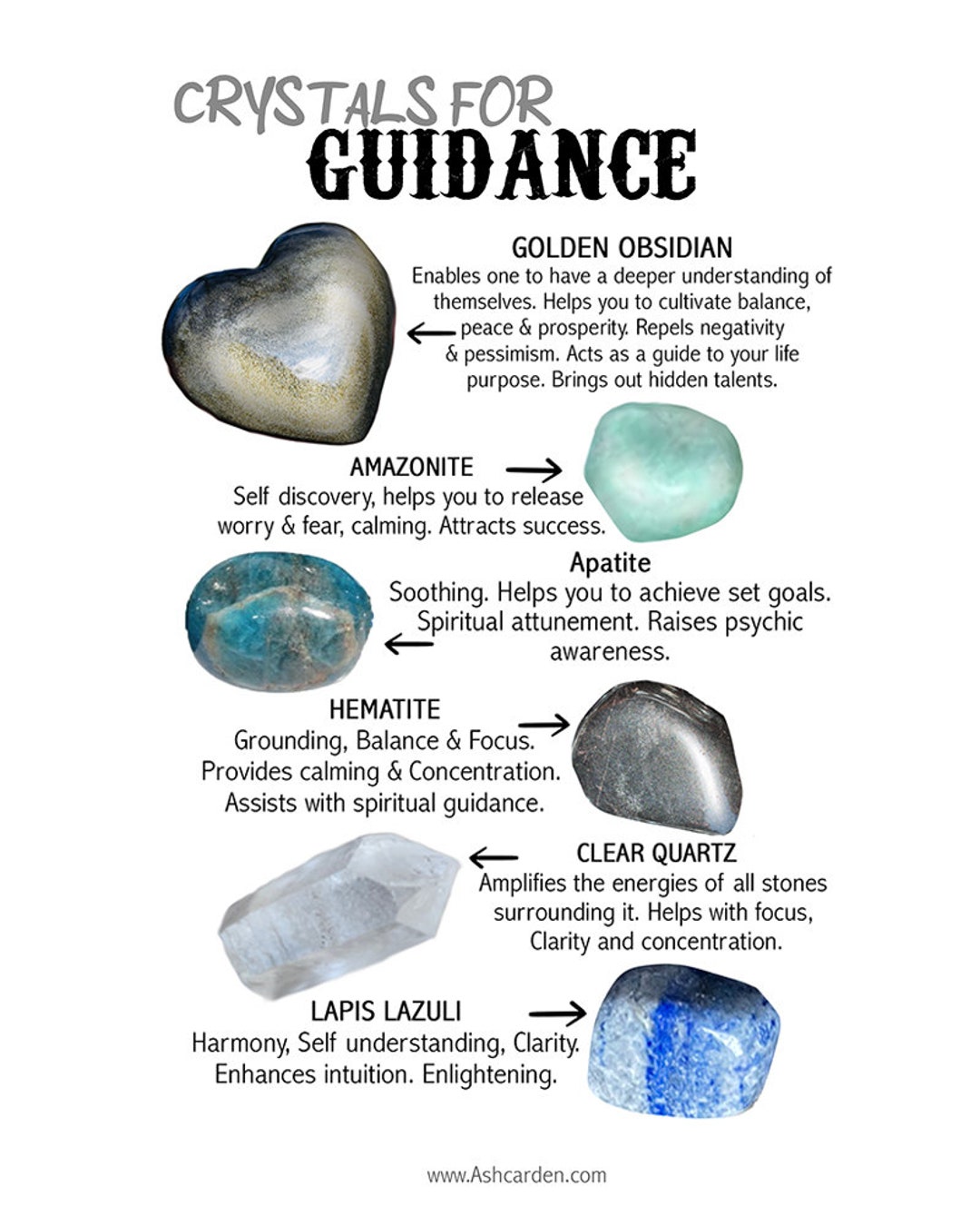 Guidance | Direction Gemstone Gift Set 0f 6 | Clarity | Focus ...