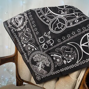 Witchcraft Bandana, Wicca Pagan Fashion Accessories, Goth Scarf Gift ...