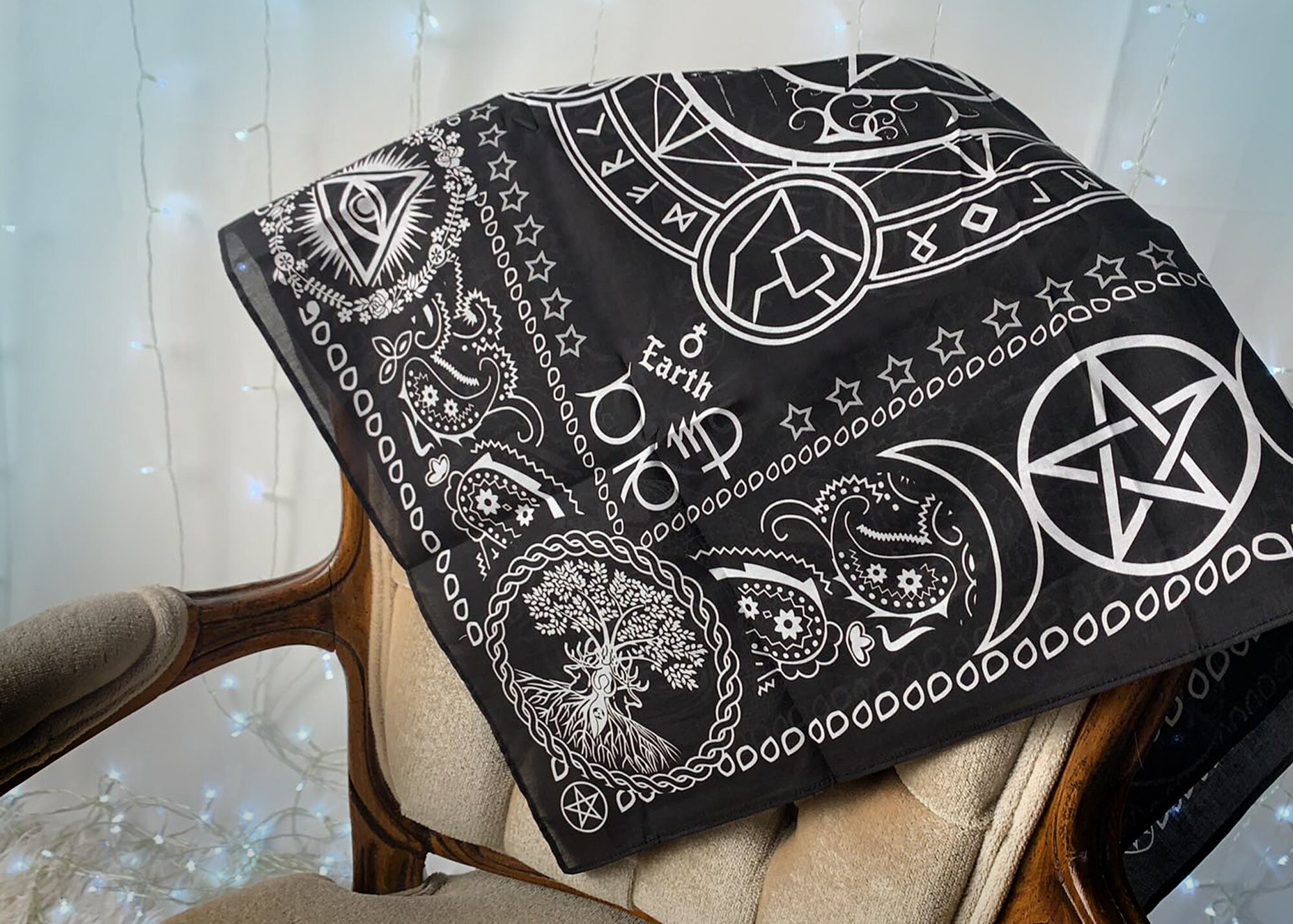 Witchcraft Bandana Wicca Pagan Fashion Accessories Goth | Etsy