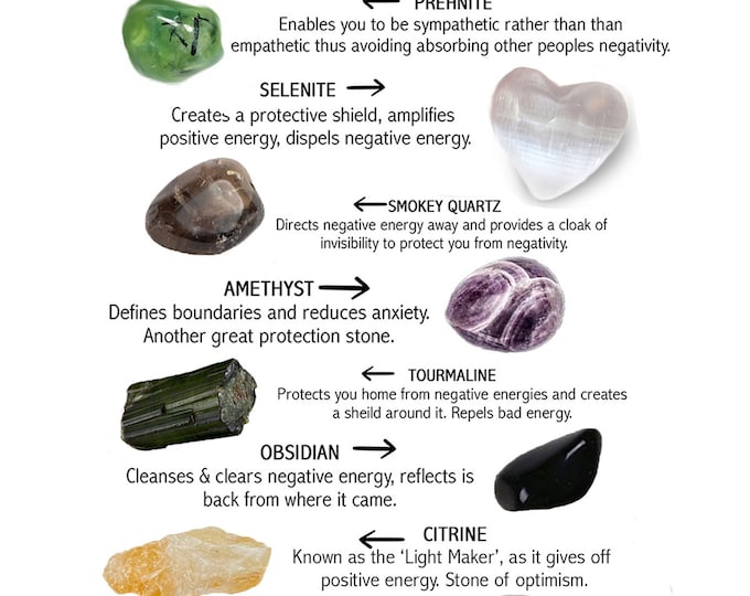 Protection Gemstone Gift Set 0f 8 | Block Negativity | Peace | Ward off ...