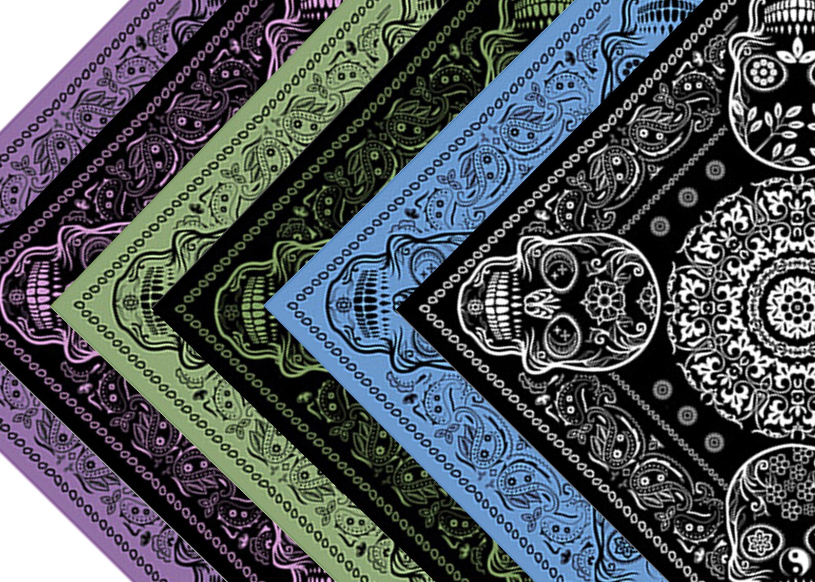 Extra Large 27in X 27in Sugar Skull Bandanas Multi-use | Etsy