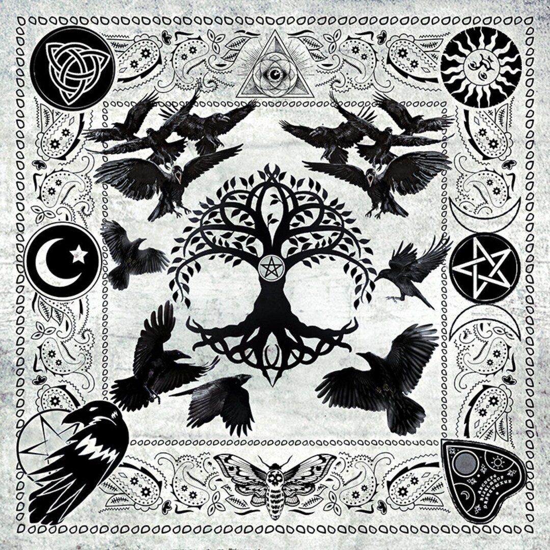 Witchcraft Bandana, Wicca Pagan Fashion Accessories, Goth Scarf Gift ...