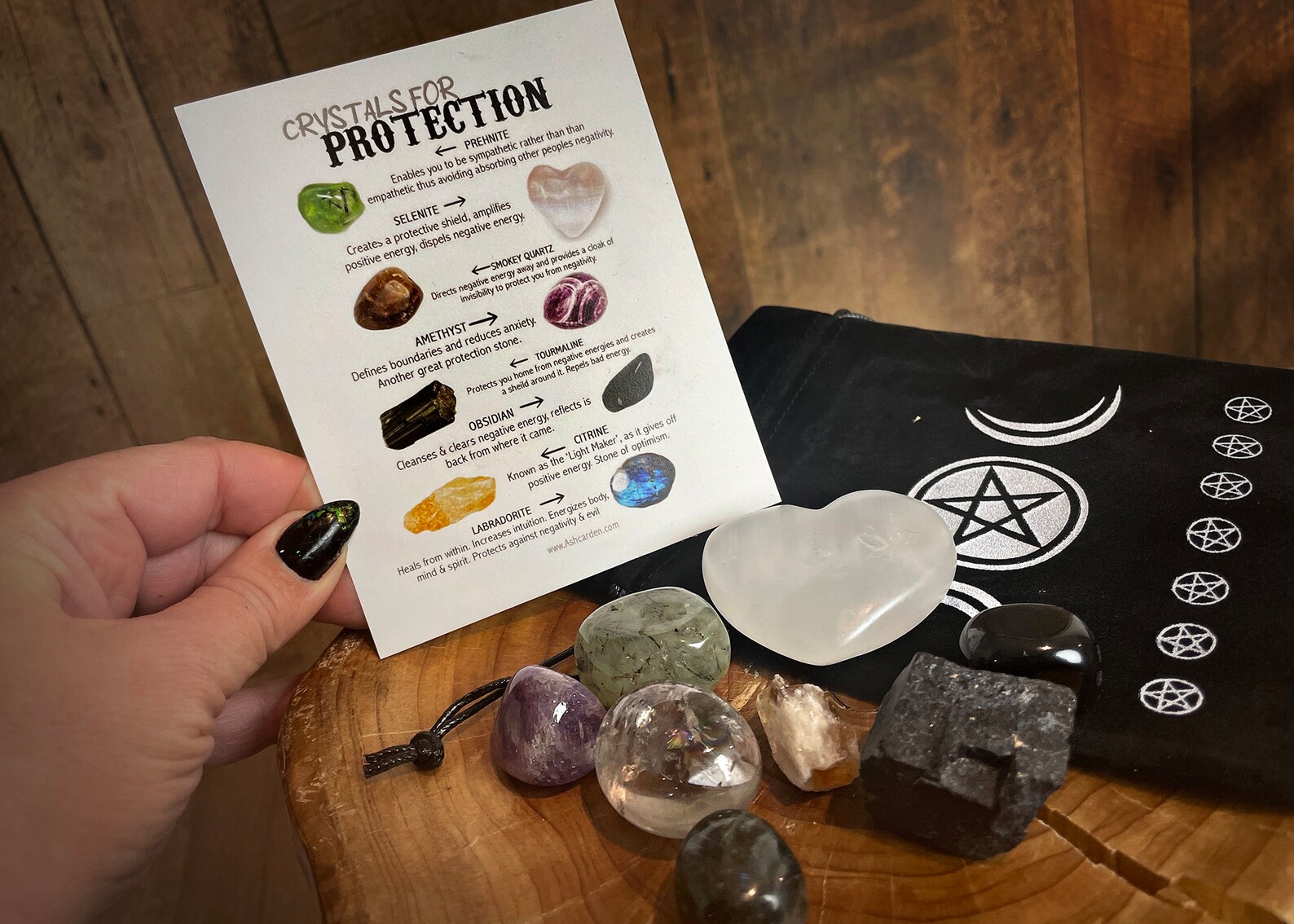 Protection Gemstone Gift Set 0f 8 Block Negativity Peace Ward off Evil ...