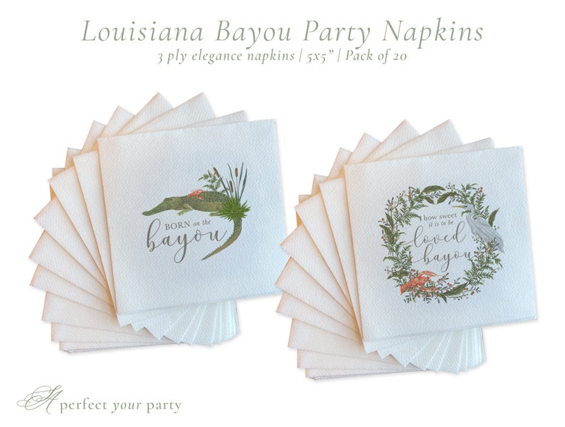 Louisiana Bayou Party Napkins | Party Napkins | Bayou Napkins | Pack of ...