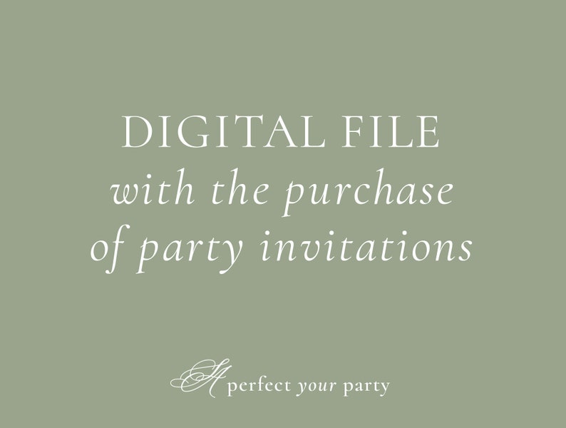 Digital File Release With Purchase of a Party Invitation Listing - Etsy