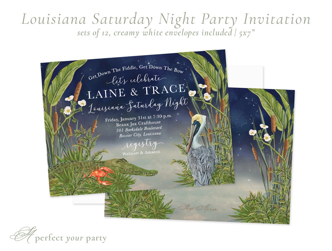 Louisiana Saturday Night Party Invitation | Bayou Party | Cajun ...