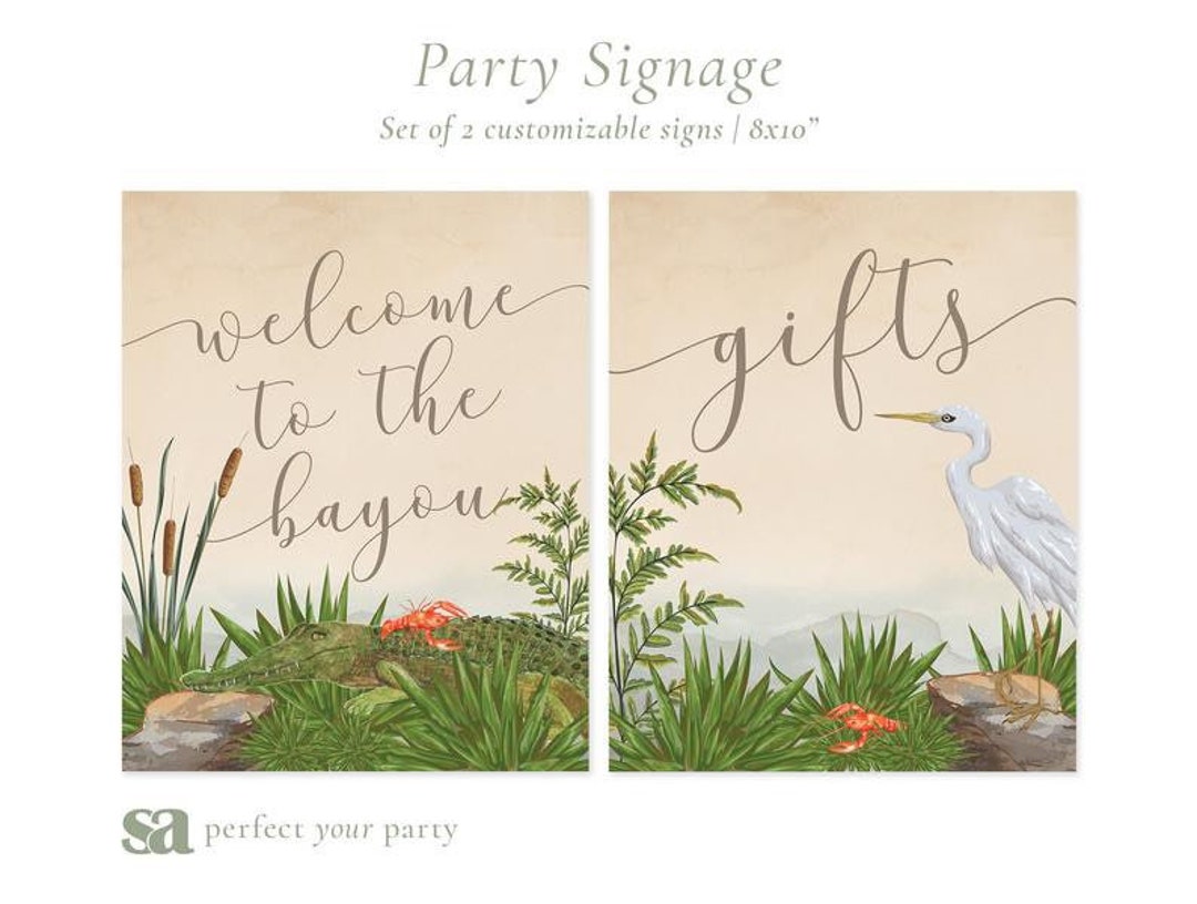 Louisiana Bayou Signage | 8x10 Signs | Baby Shower | Wedding Shower ...