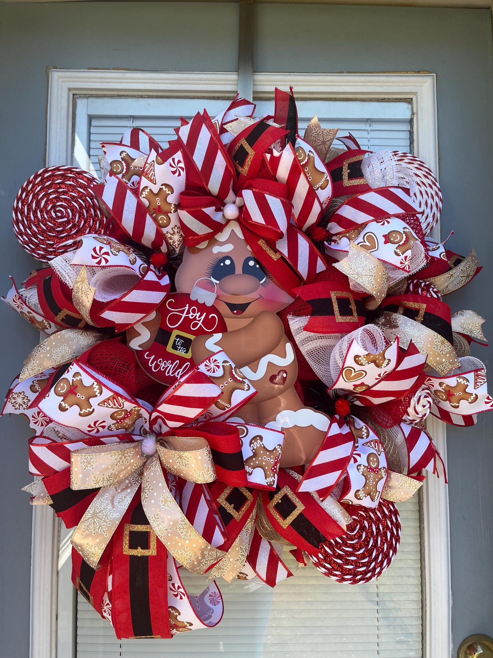 Gingerbread Christmas Holiday Mesh Wreath - Etsy