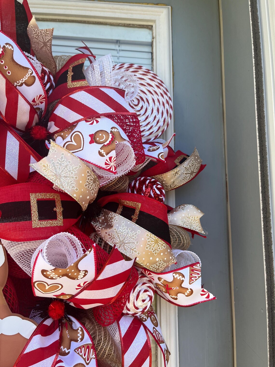 Gingerbread Christmas Holiday Mesh Wreath - Etsy