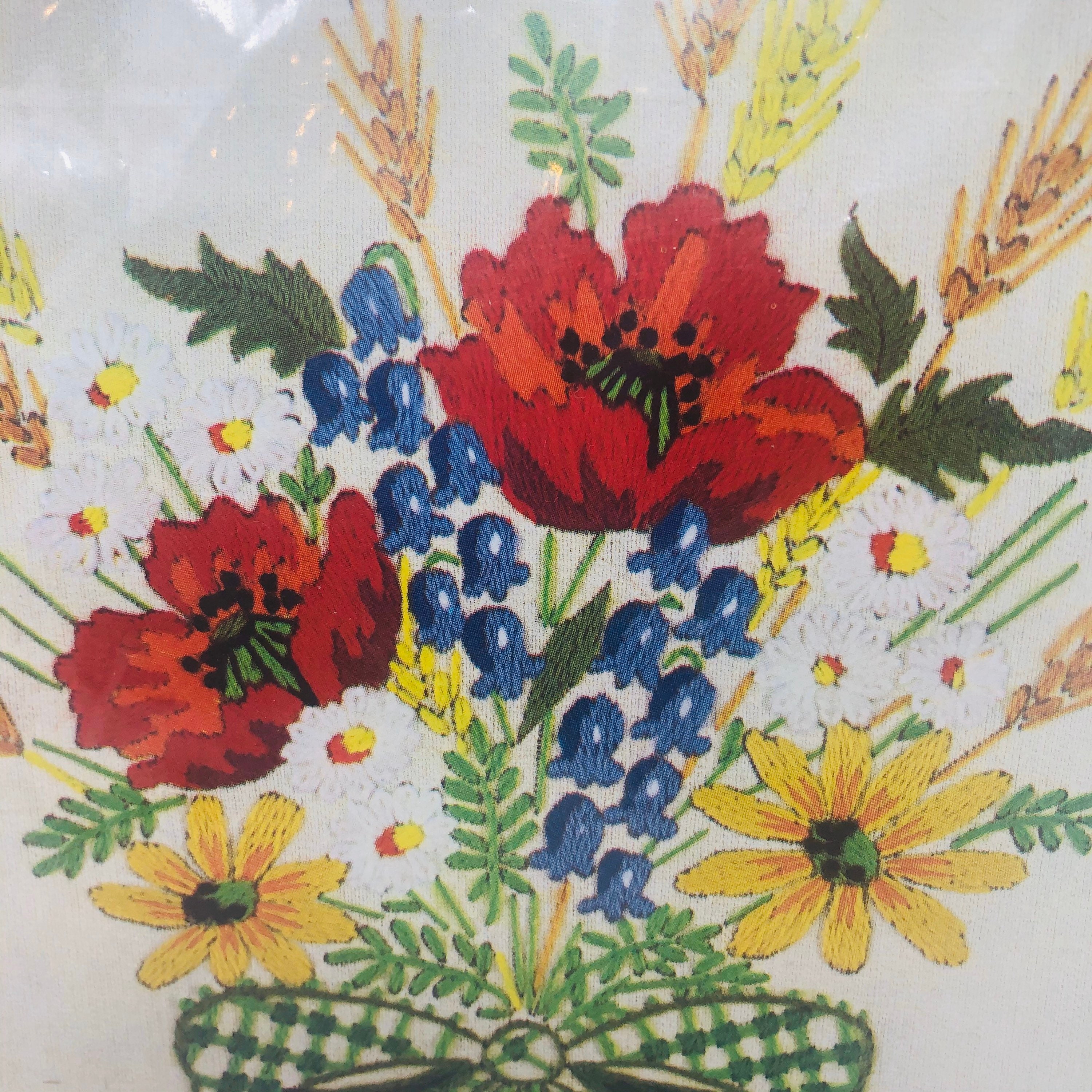 Vintage Floral Embroidery Crewel Kit by Family Circle Circa | Etsy