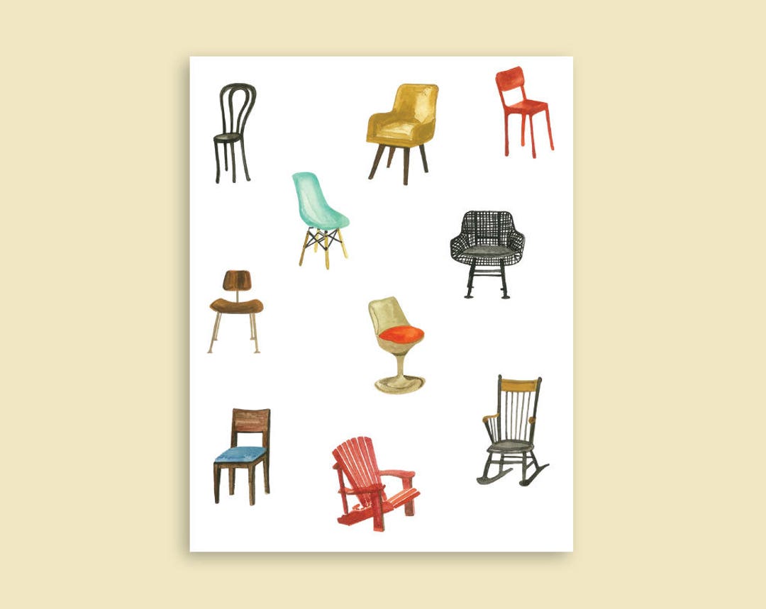 Chairs A2 Greeting Card - Etsy