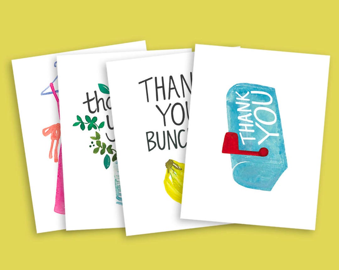 Thank You 4 Pack (8 Cards Total) - Etsy