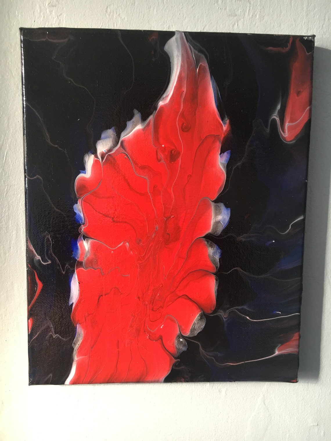 Red Flame Fluid Paint Art - Etsy
