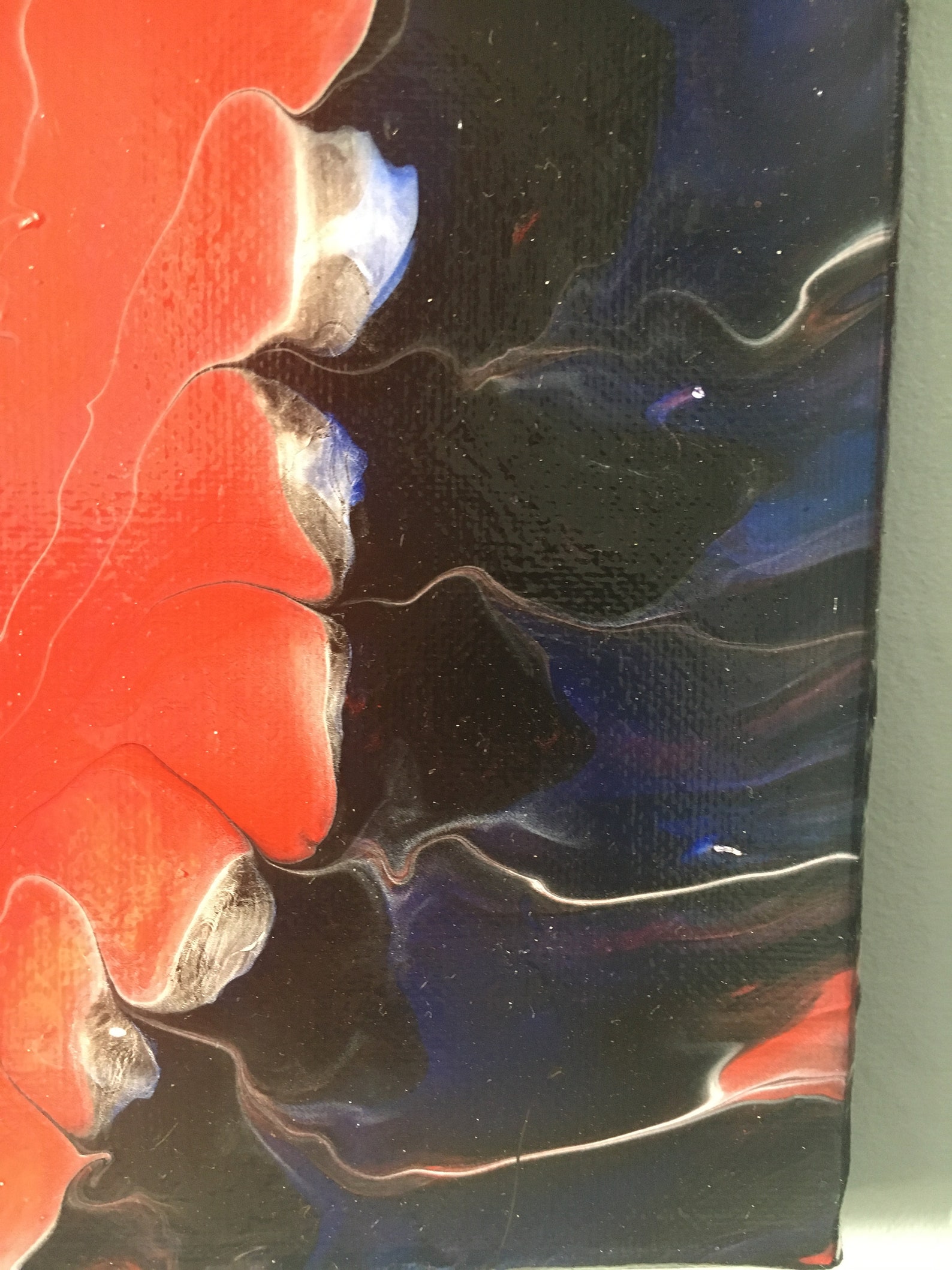 Red Flame Fluid Paint Art - Etsy