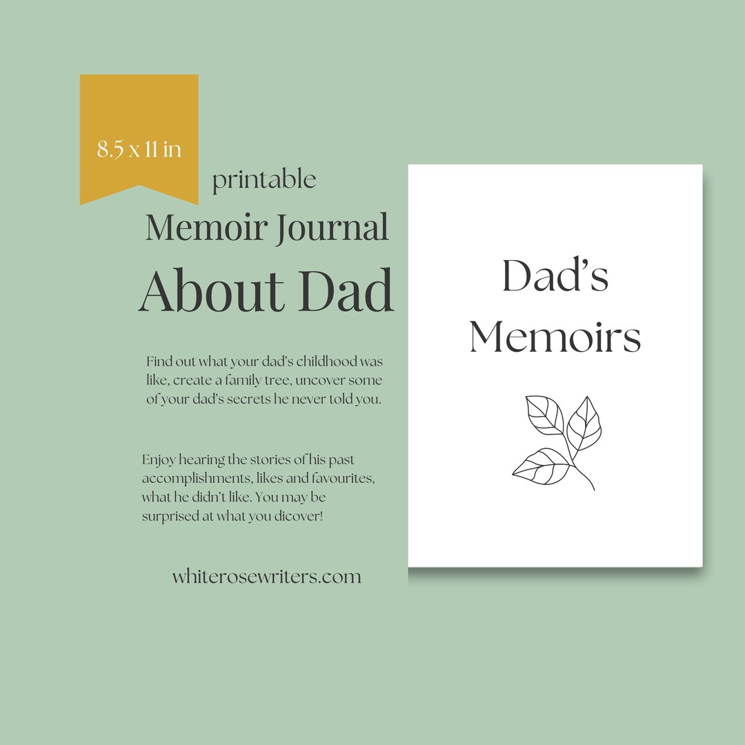 Dad Memoir Journal | Guided Interview Book, Botanical Design (US Letter ...