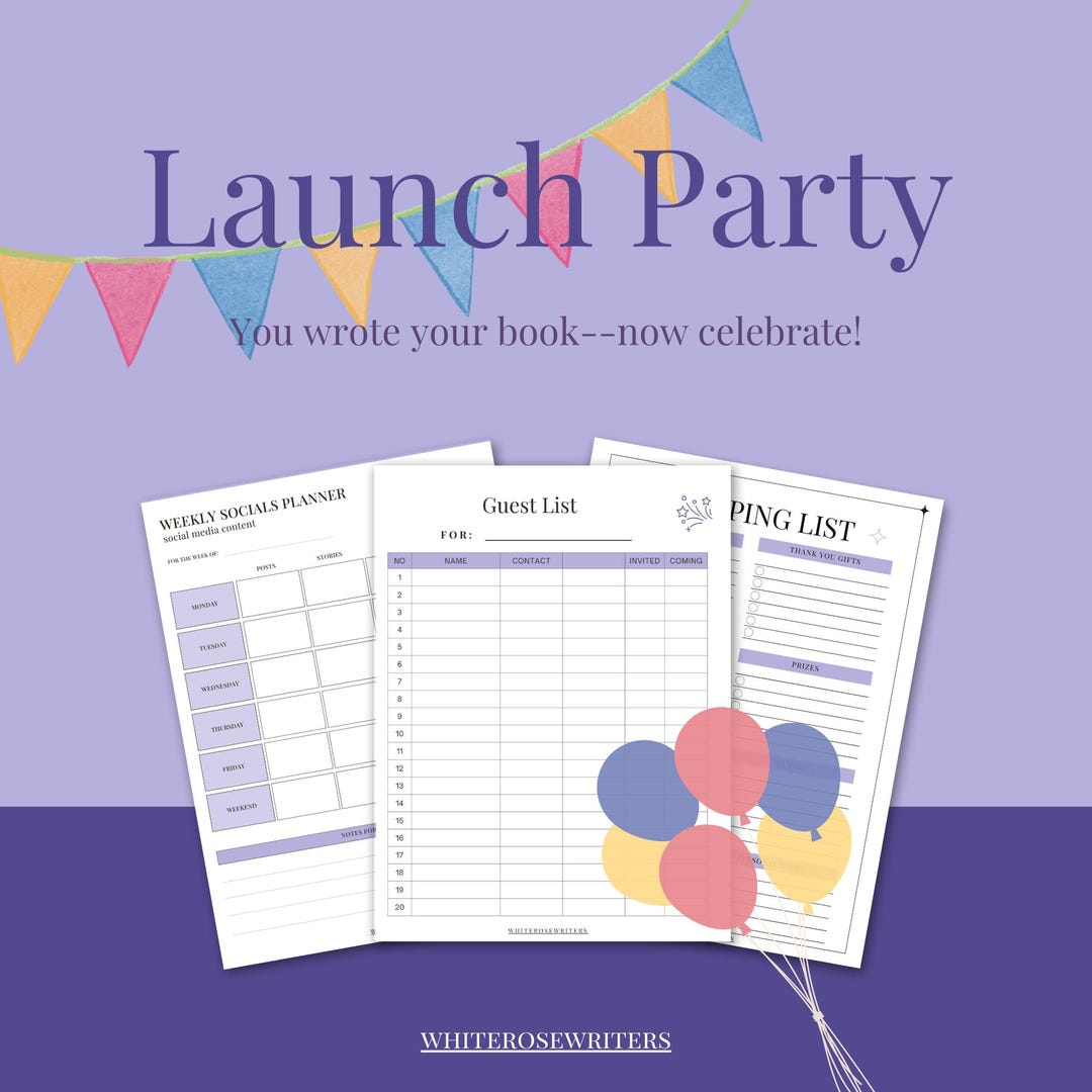 Book Launch Printable Planner Sheets, Instant Download PDF, Plan a Book ...