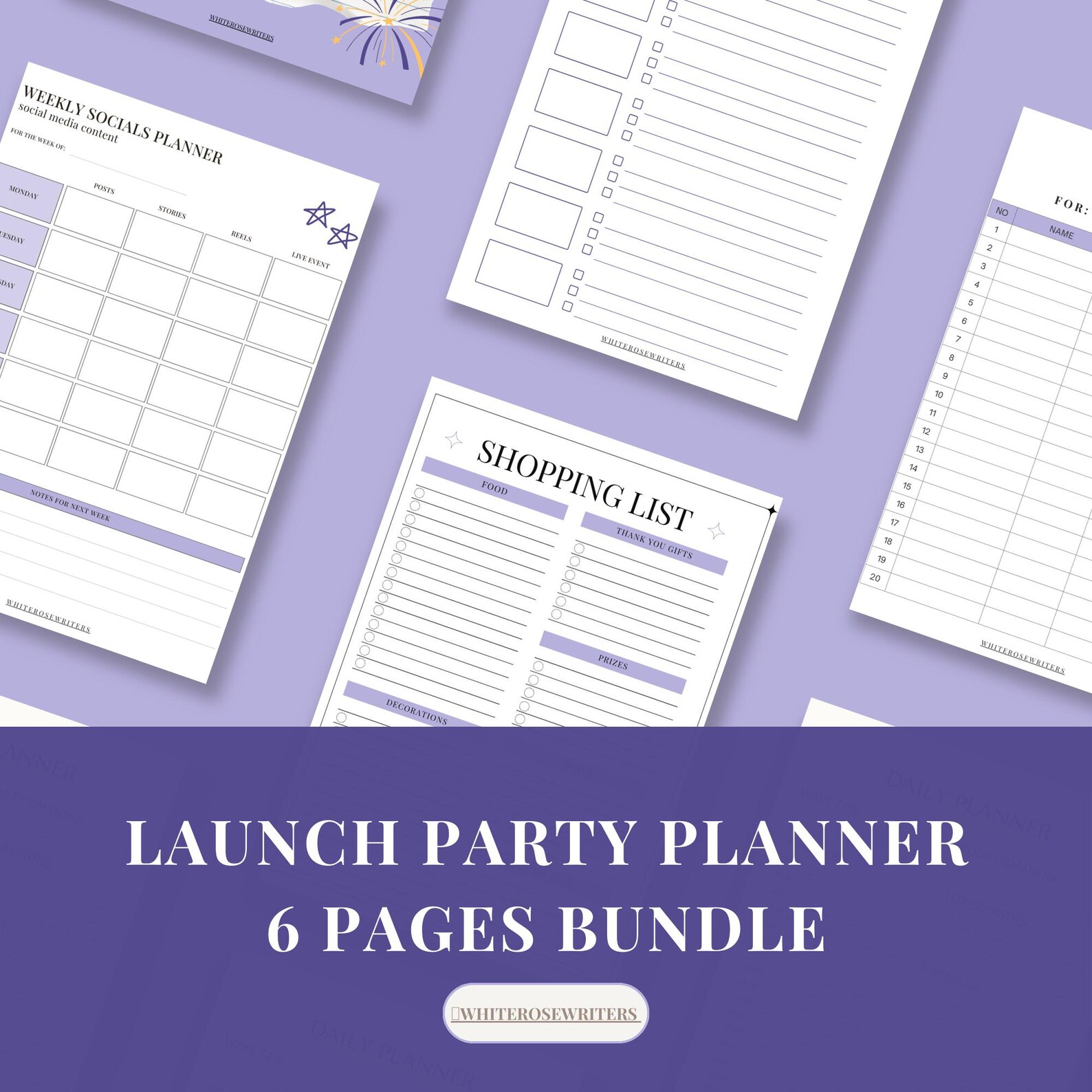 Book Launch Printable Planner Sheets, Instant Download PDF, Plan a Book Launch Party, Gift for ...