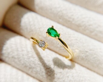 May Birthstone Ring - Etsy