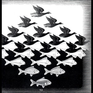 M C Escher Print Escher Art sky and Water I - Etsy