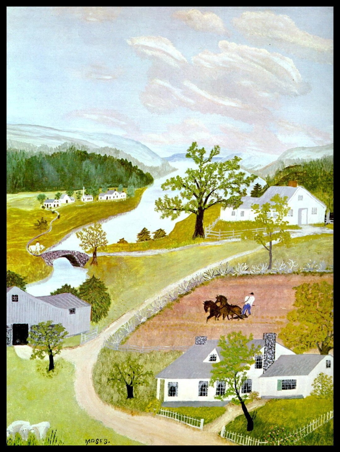 Grandma Moses, Grandma Moses Print, Country Decor, Primitive, Folk Art ...