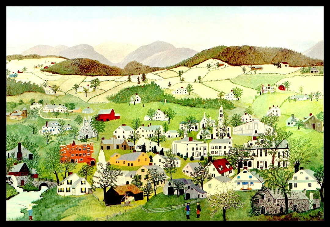 Grandma Moses, Grandma Moses Print, Country Decor, Primitive, Folk Art ...
