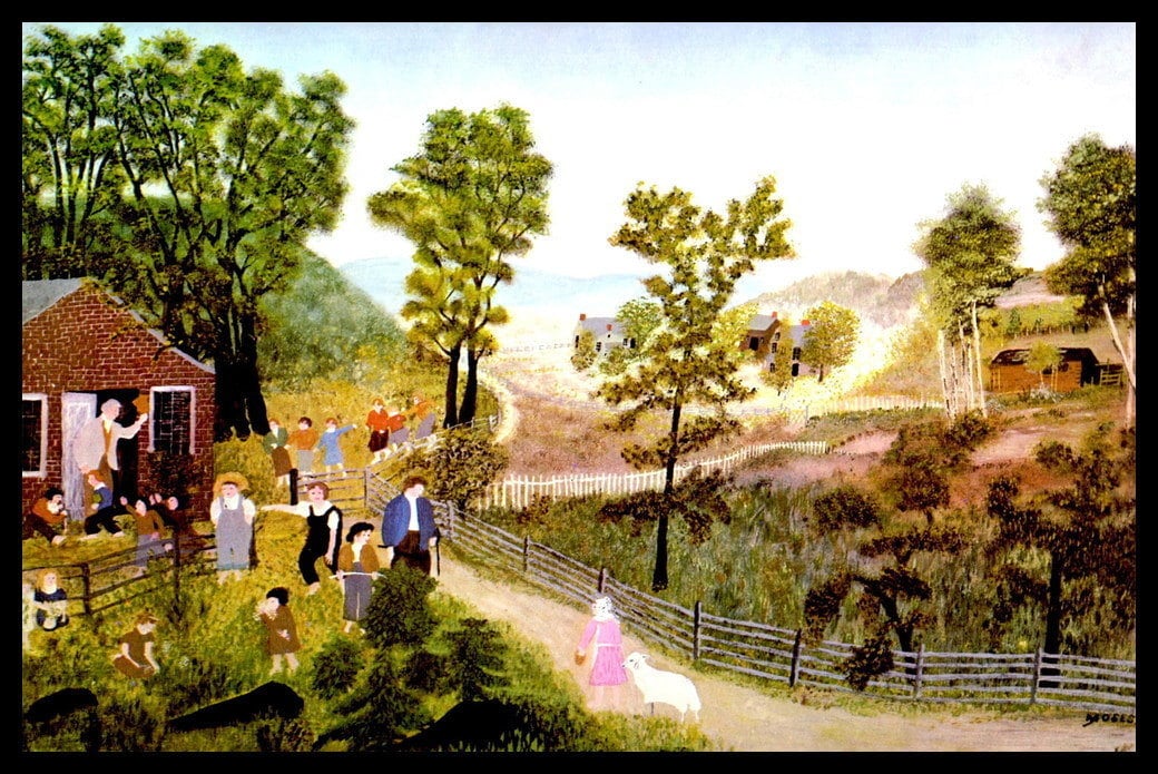 Grandma Moses, Grandma Moses Print, Country Decor, Primitive, Folk Art ...