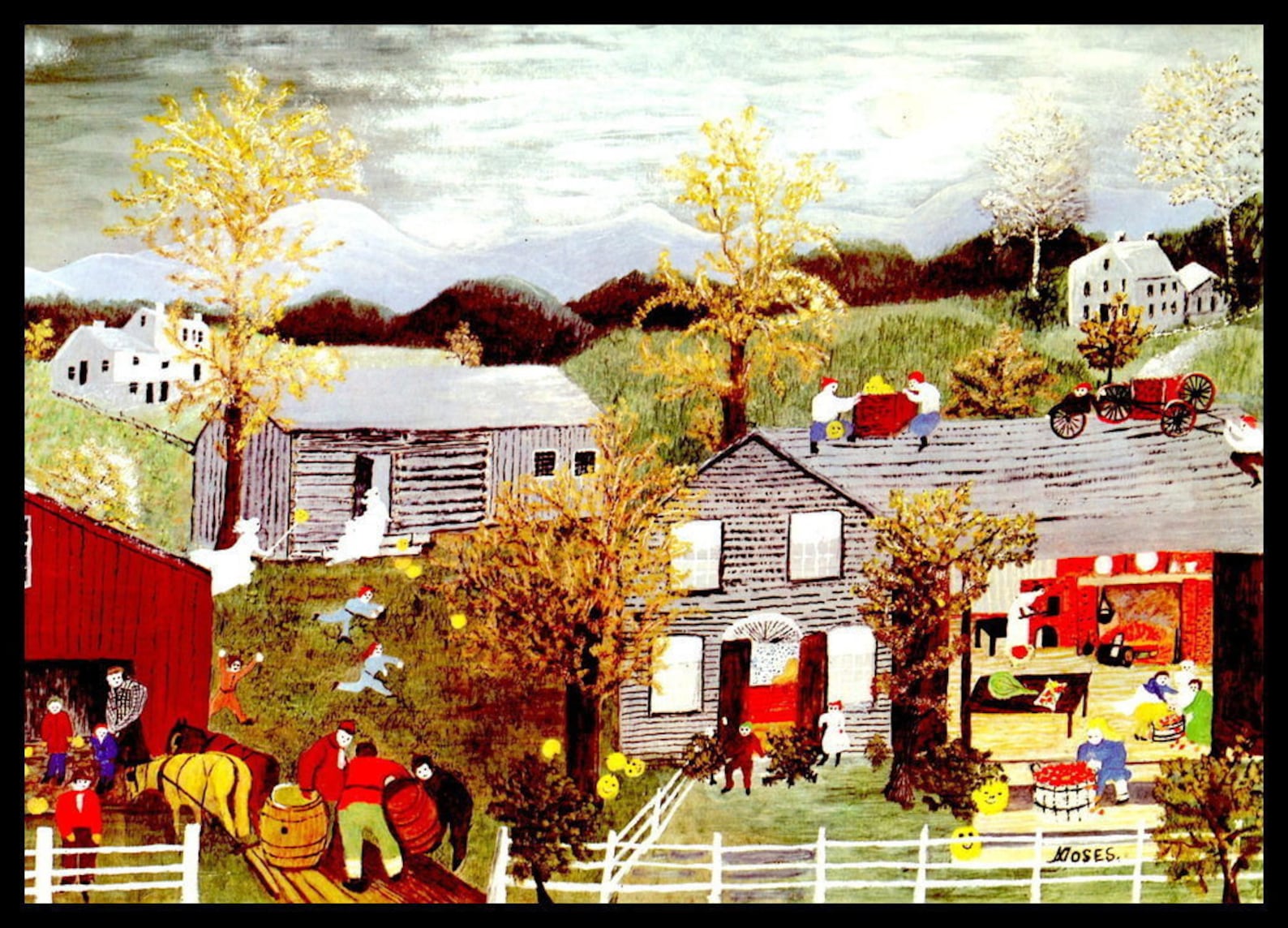 Grandma Moses, Grandma Moses Print, Country Decor, Primitive, Folk Art ...
