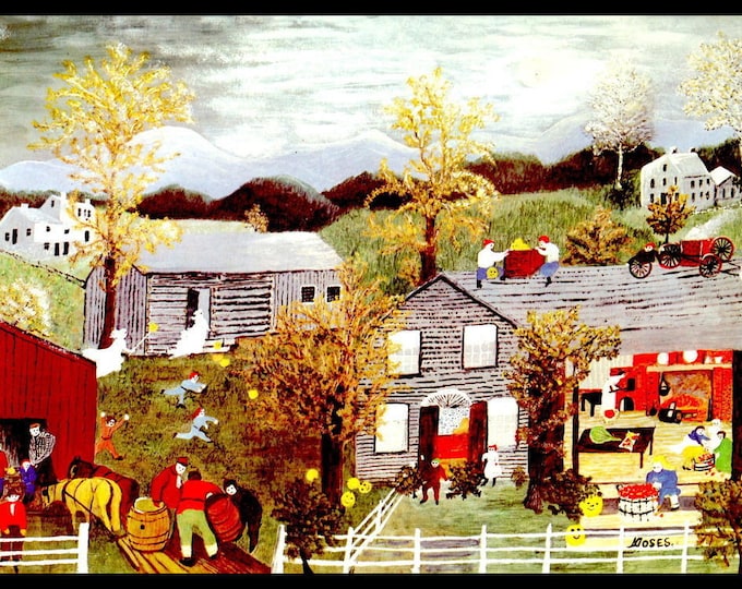 Grandma Moses, Grandma Moses Print, Country Decor, Primitive, Folk Art ...
