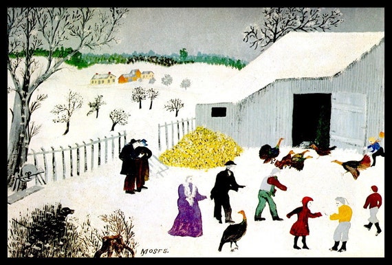 Grandma Moses Grandma Moses Print Country Decor Primitive - Etsy
