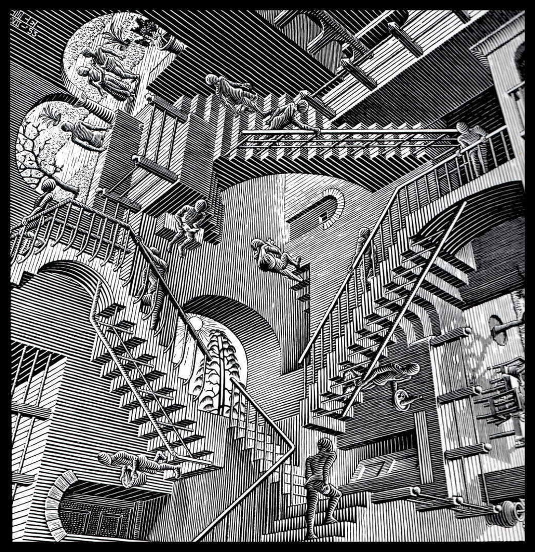MC Escher Print, Escher Art, "relativity", Circa 1953, Vintage Print ...
