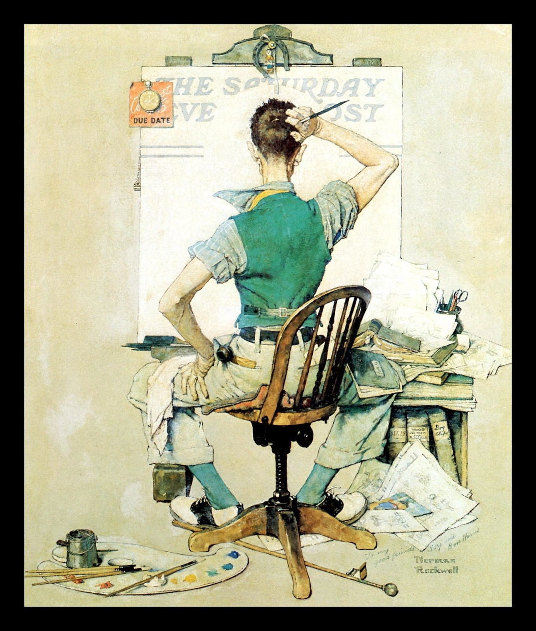 Norman Rockwell Print, "the Artist", Circa 1938, Original Vintage Book ...