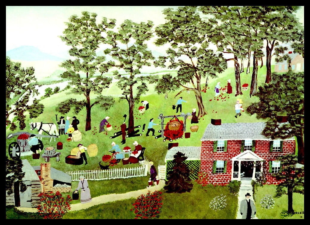 Grandma Moses, Grandma Moses Print, Country Decor, Primitive, Folk Art ...