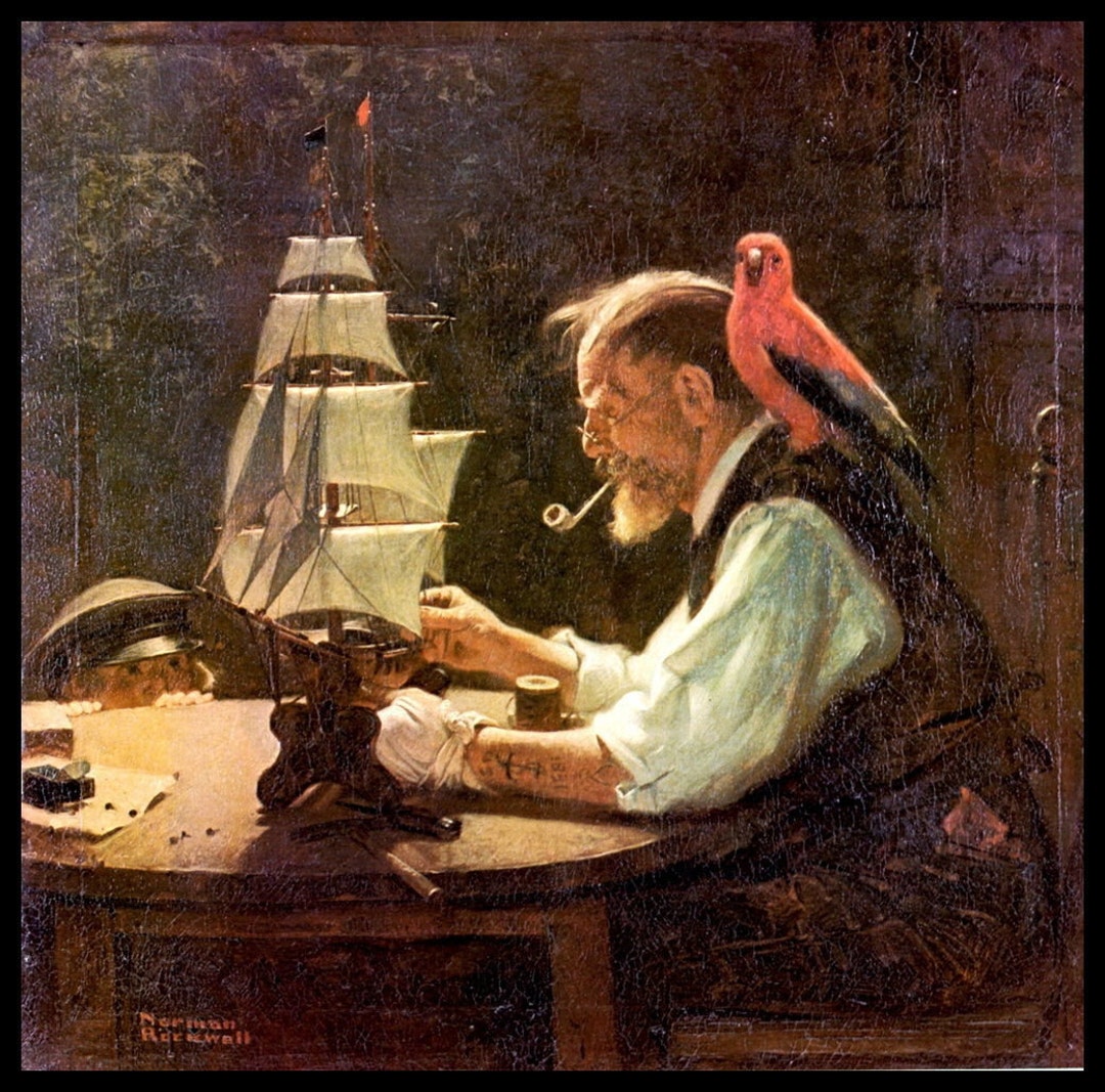 Norman Rockwell Print, "old Sea Captain", Circa 1922, Original Vintage ...