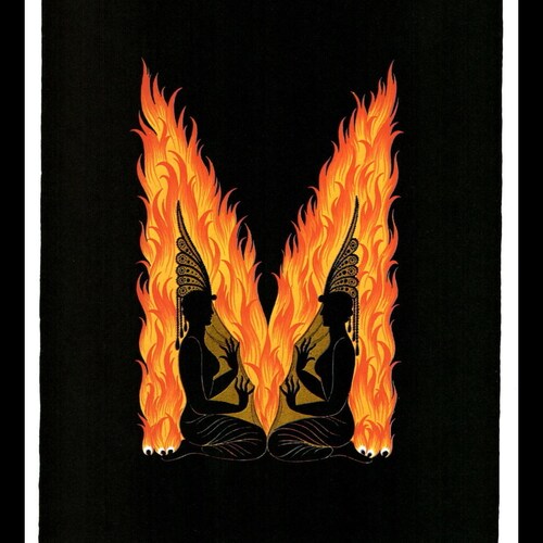 Erte Print Alphabet Series r Original Vintage - Etsy