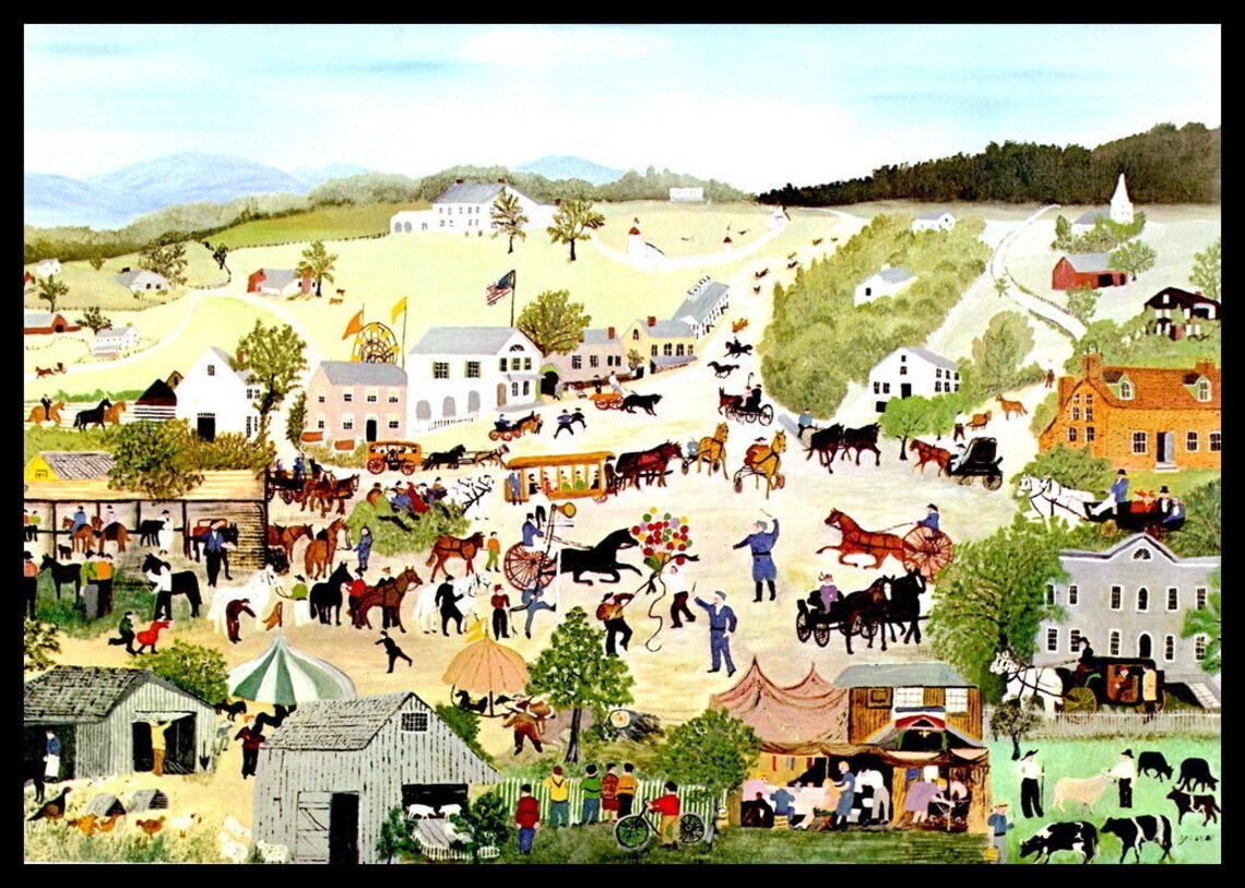 Grandma Moses Grandma Moses Print Country Decor Primitive | Etsy