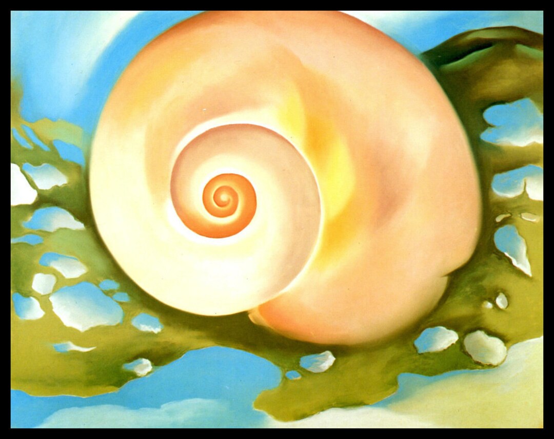 1937 Georgia O'keeffe Print, Pink Shell With Seaweed, Pastel, Original ...