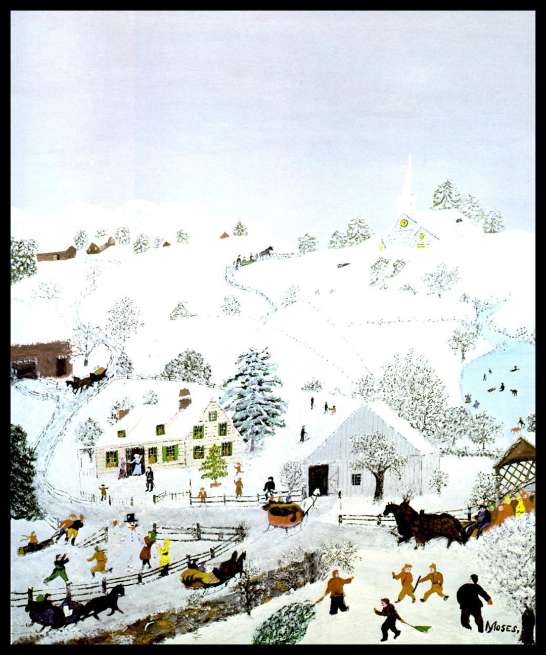 Grandma Moses, Grandma Moses Print, Country Decor, Primitive, Folk Art ...