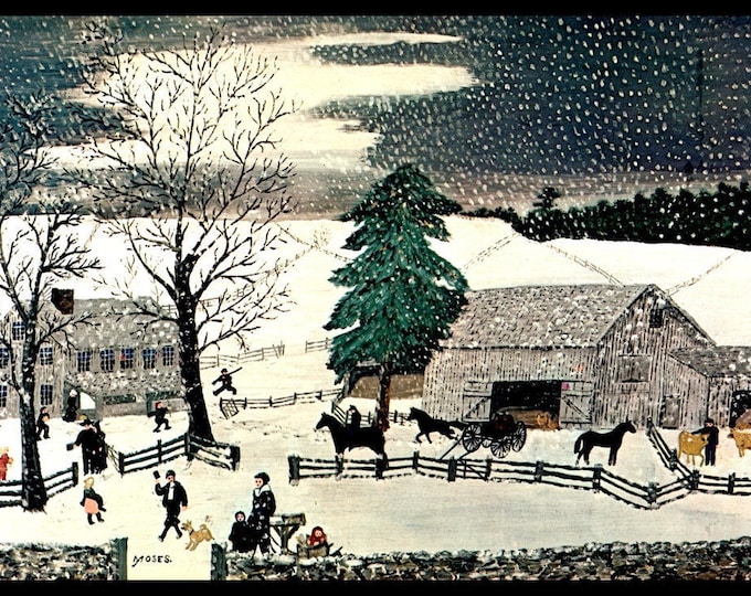 Grandma Moses, Grandma Moses Print, Vintage Americana, Country Home ...