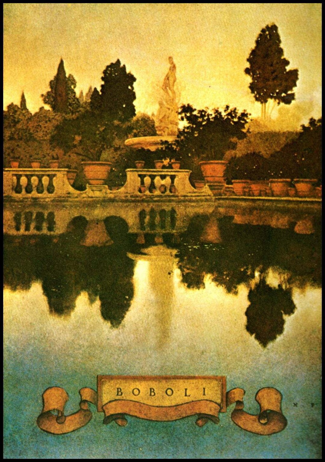 Maxfield Parrish Print, 'boboli Garden', Florence, Circa 1903, 10x14 ...