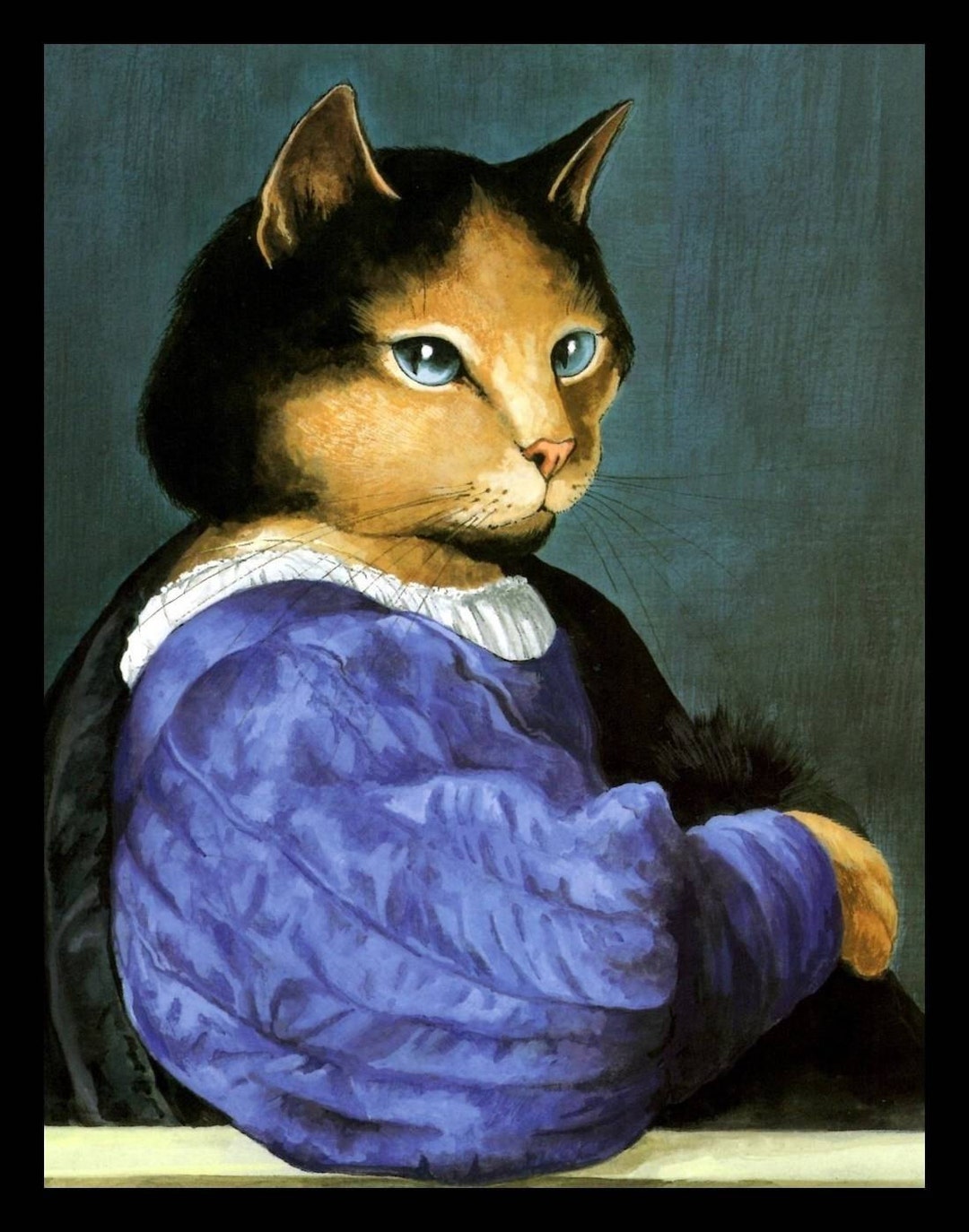Cat Art Prit, Titian Spoof by Susan Herbert 1994, Original Book Plate ...