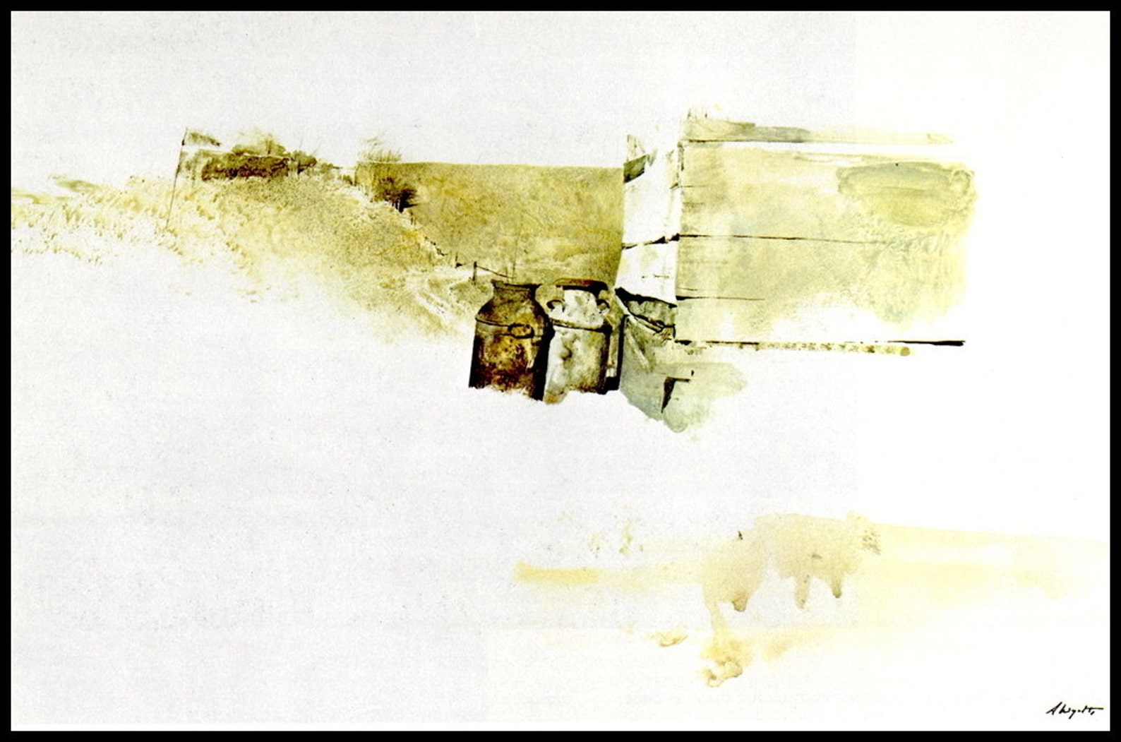 Andrew Wyeth Print, "milk Cans", Original Vintage Bookplate Print ...