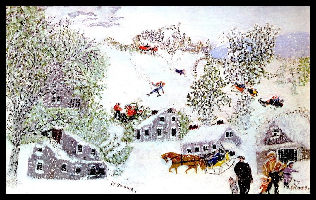 Grandma Moses, Grandma Moses Print, Country Decor, Primitive, "the Deep ...