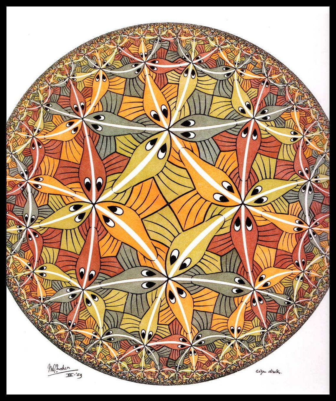 M C Escher Print, Escher Art, "circle Limit Iii", Circa 1959, Vintage ...